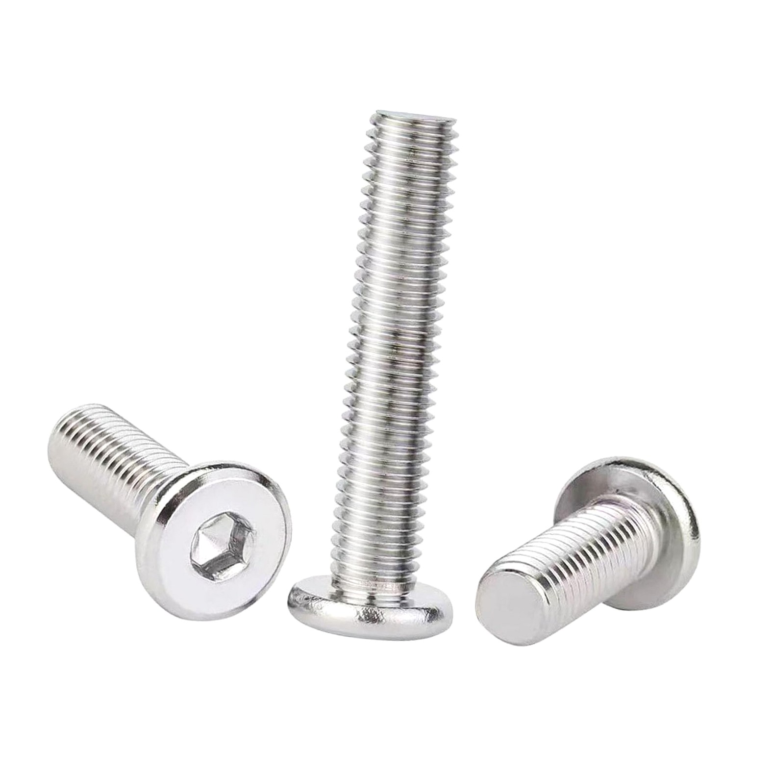Bybiment 30 pieces M6 30mm Flat Hex Cap Screws Bolts, Furniture ...