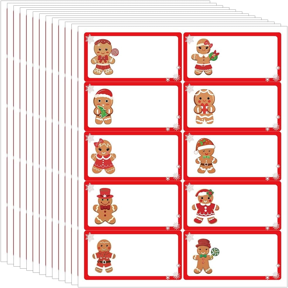 Bybiment 300 pieces Christmas Address Labels Tags Printable Mailing ...