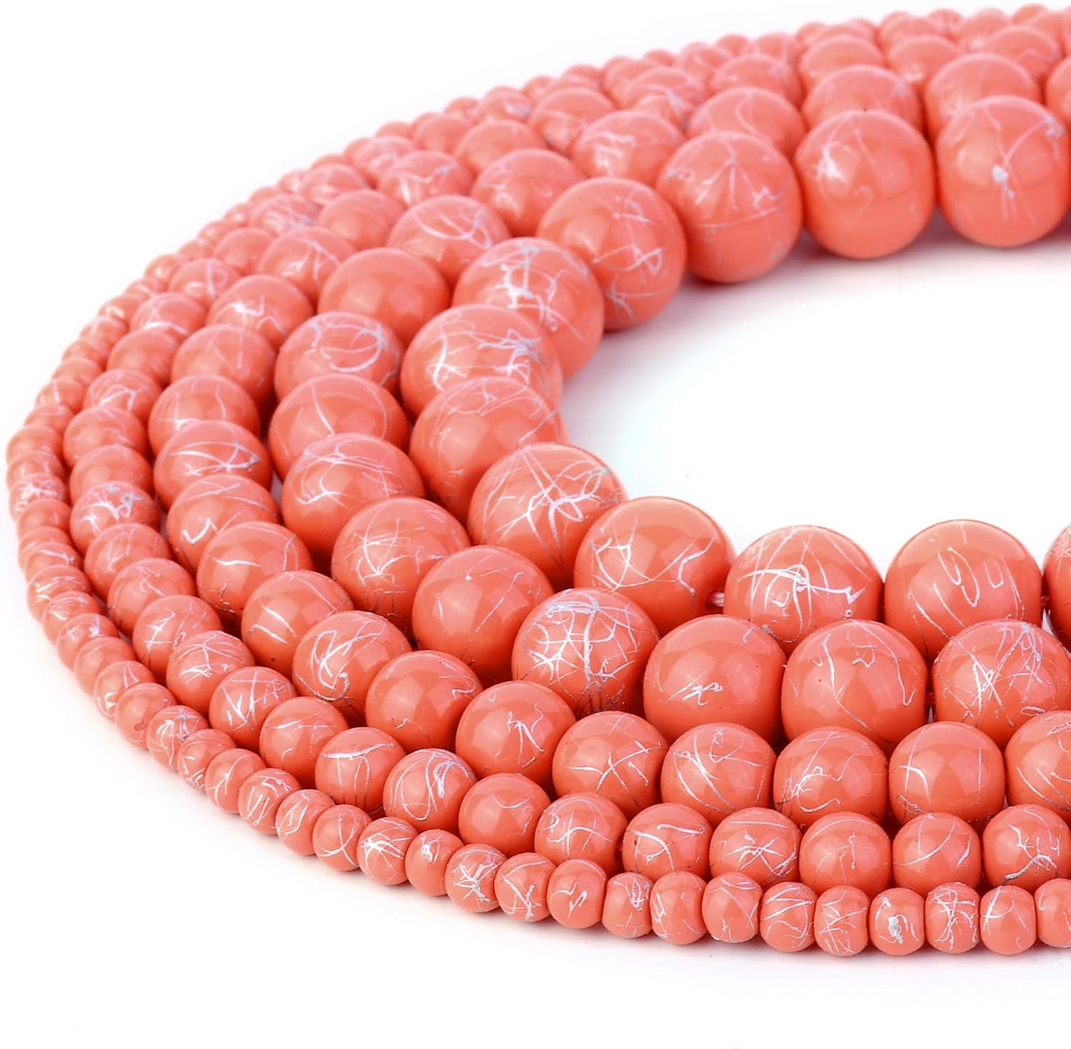 Bybiment 300pcs Mixed Sizes Loose Beads for Jewelry Making, Opaque ...