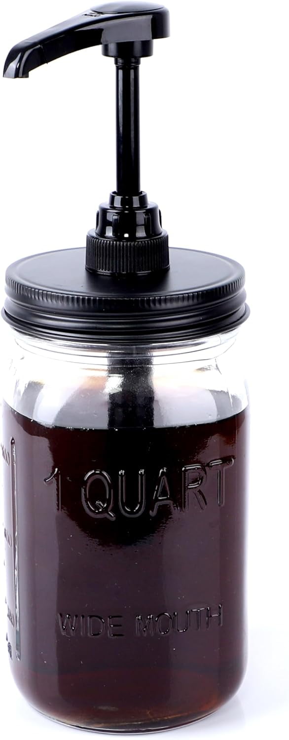 Bybiment 32 oz Syrup Sauce Honey Dispenser 1 Quart Mouth Coffee Syrup ...
