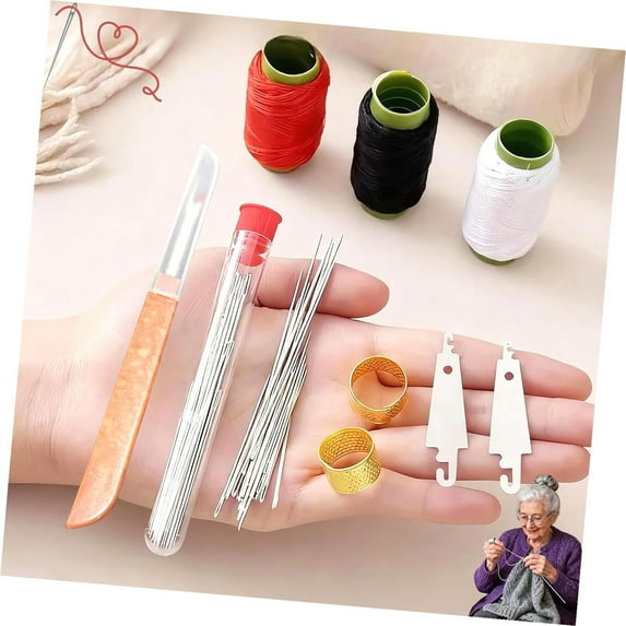 Bybiment 34PCS Big Steel Sewing Needles Kit, Steel Needle Sewing Kit ...