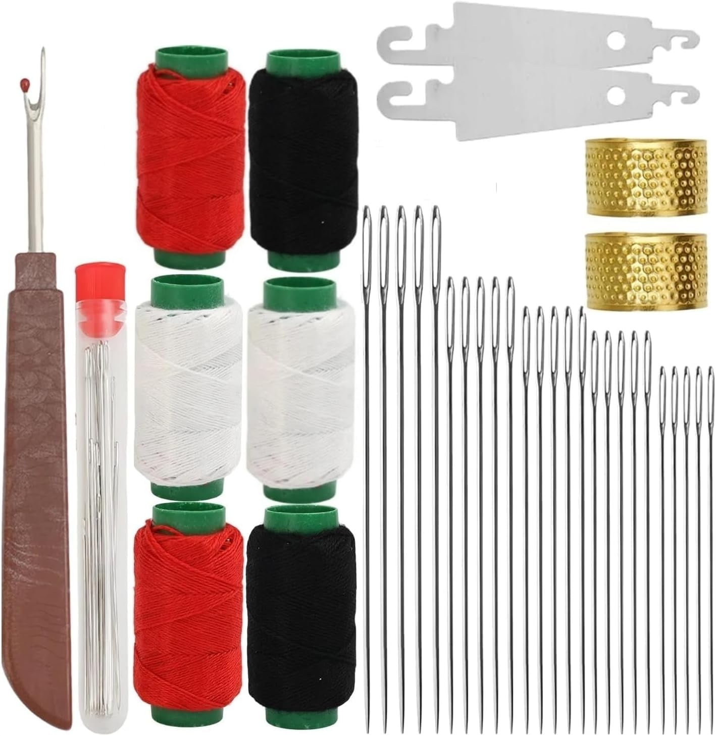 Bybiment 37PCS Large Steel Sewing Needles Kit, Hand Sewing Thread ...