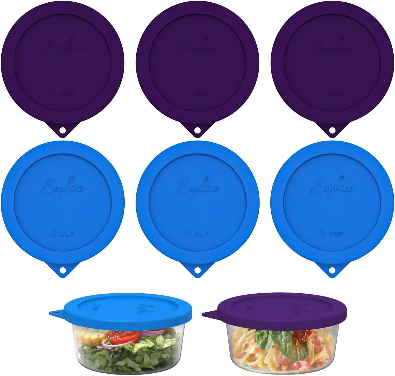 Bybiment 4 Cup Round Storage Cover for Bowls and 7201-PC Bowls ...
