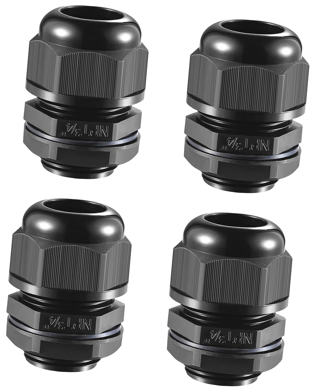 Bybiment 4 PCS 3/4"(12.5-18mm) NPT Nylon Cable Gland Joints with ...