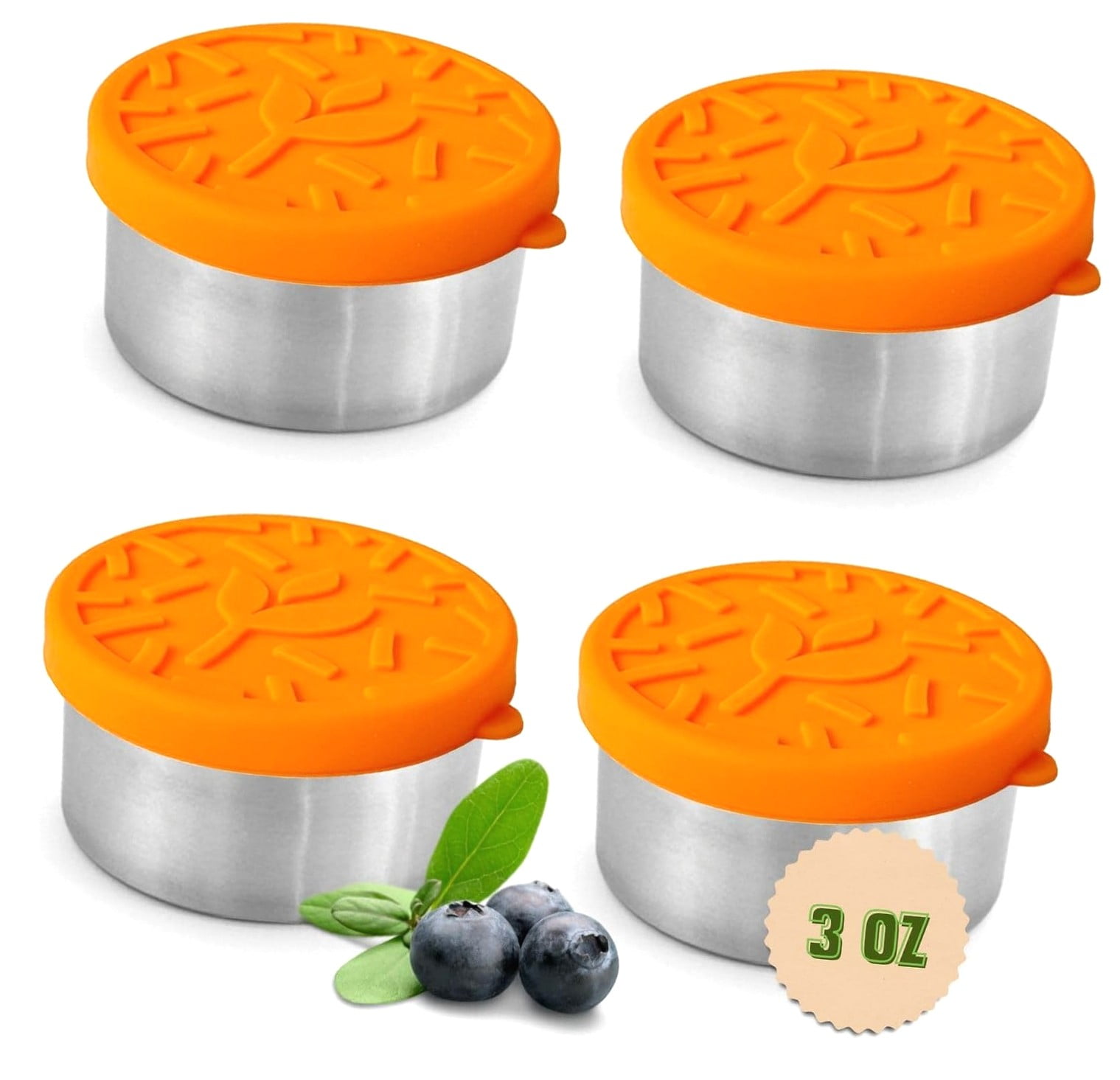 Bybiment 4-Pack 3 oz Containers with Leakproof / Dishwasher and Freezer ...