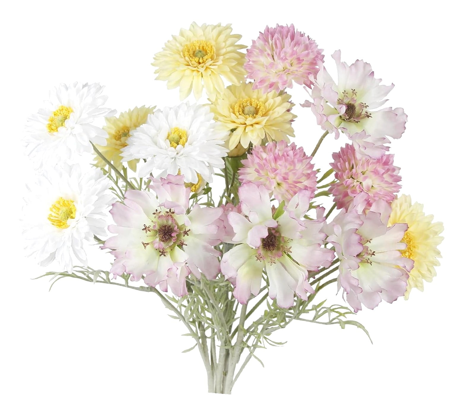 Bybiment 4 Pieces Artificial Wildflowers Fake Cosmos with Long Silk ...