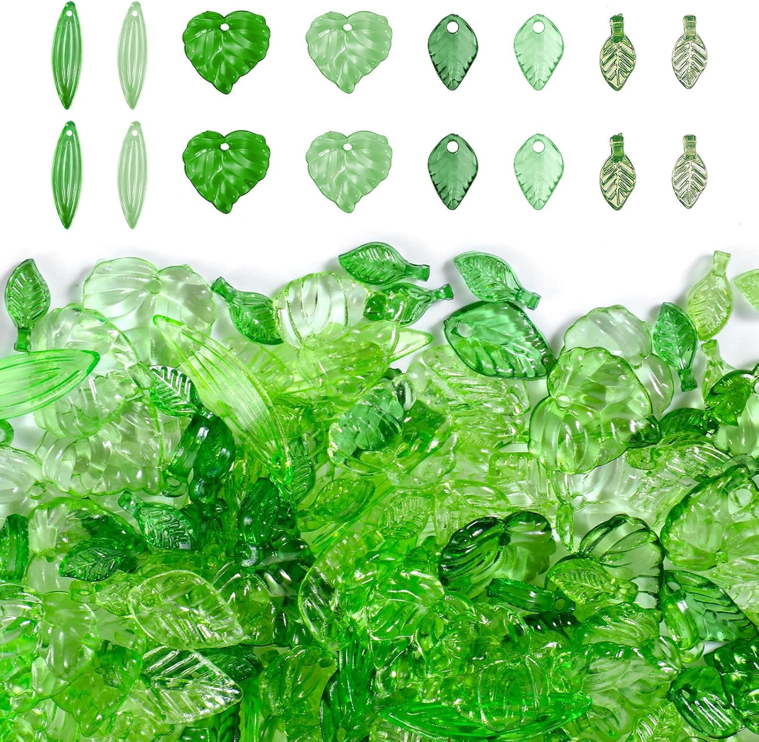 Bybiment 400PCS Beads for Jewelry Making Acrylic Charms Plant Bead for ...