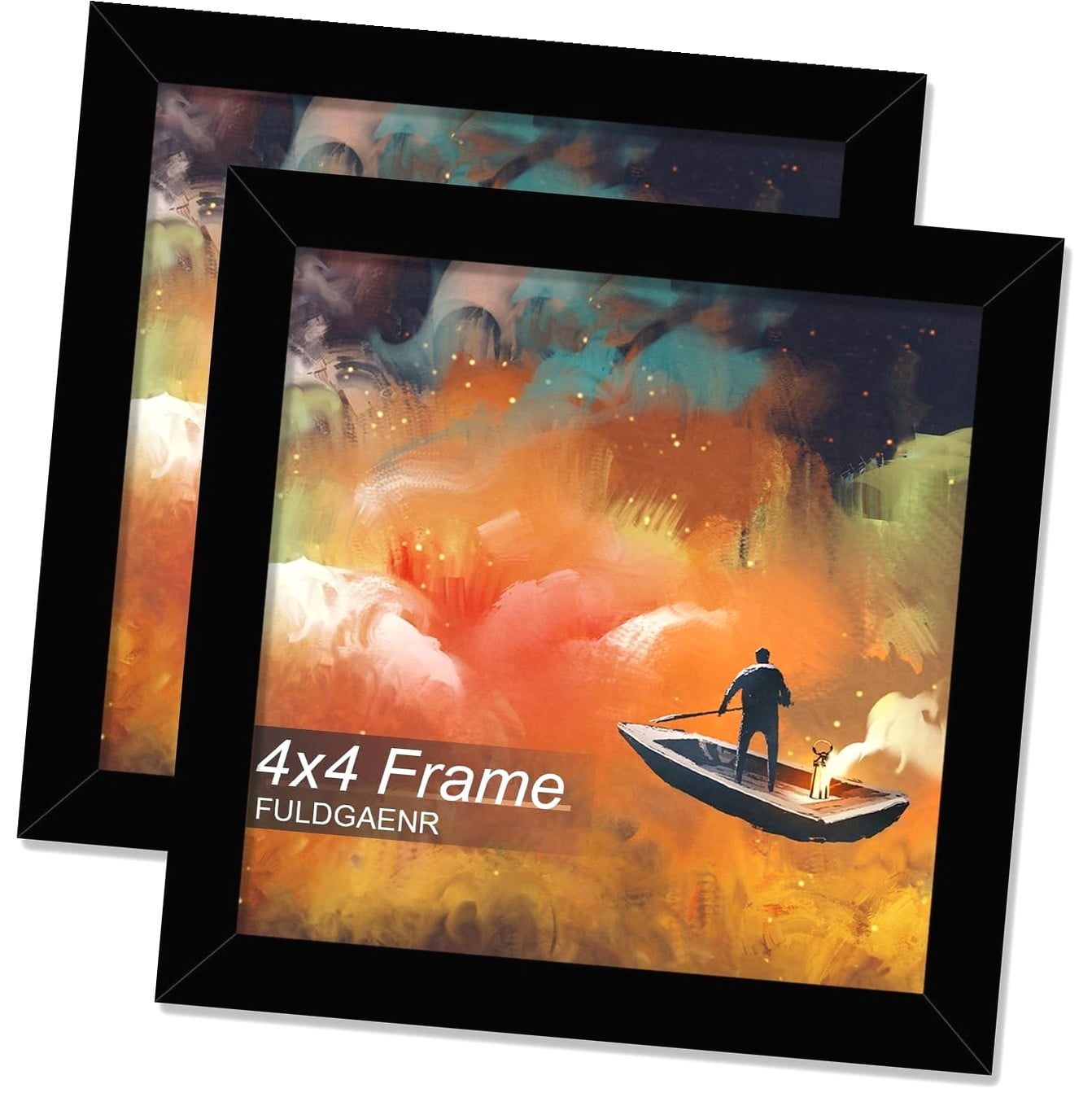 Bybiment 4x4 Picture Frame Set of 2, for 4x4 Inch Photo Poster ...