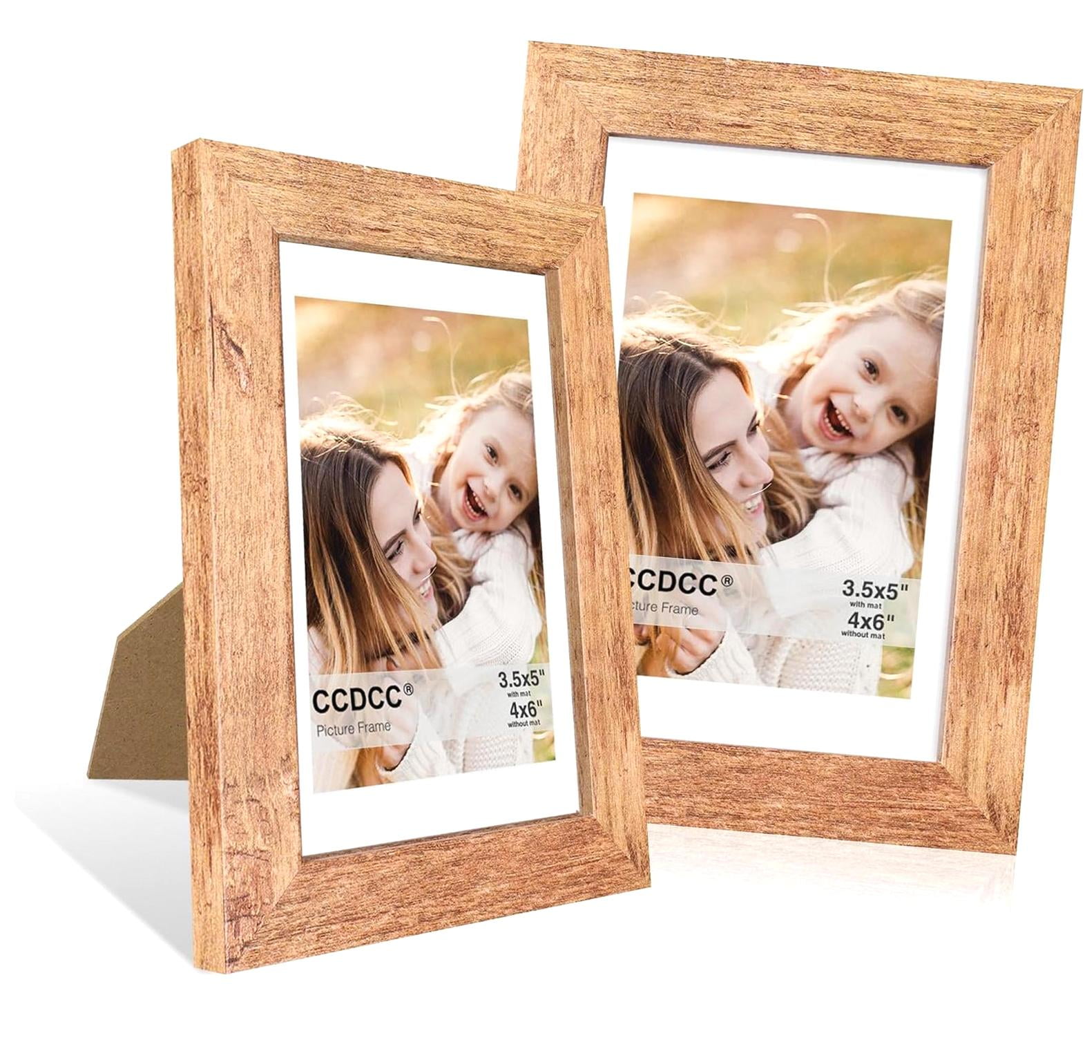 Bybiment 4x6 Picture Frame Pair, 4 x 6 Wooden Photo Frame with Mat for ...