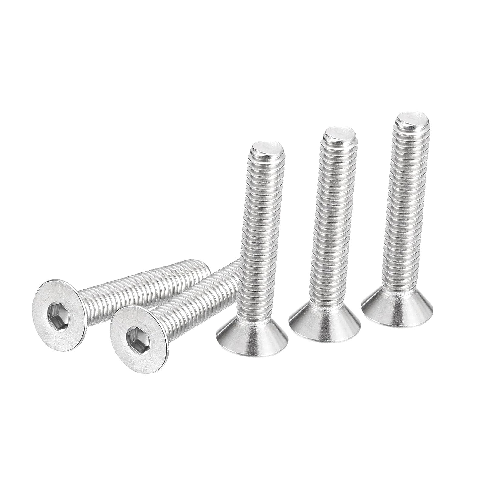 Bybiment 5/16-18 1-3/4" Flat Cap Screws, 10 Pack 304 Steel Hex Flat ...