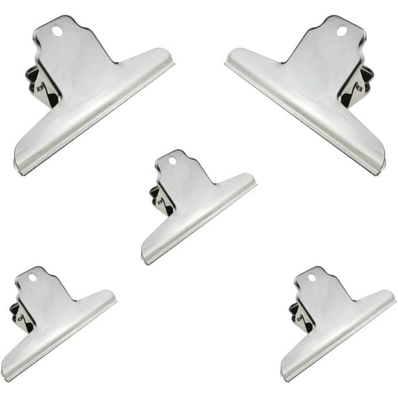 Bybiment 5.7inch Silver Clips Metal File Binder Clamps Save Jaws Grip ...