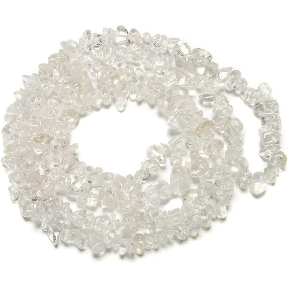 Bybiment 5-8mm Clear Quartz Gemstone Chips Gravel Necklace Kit ...