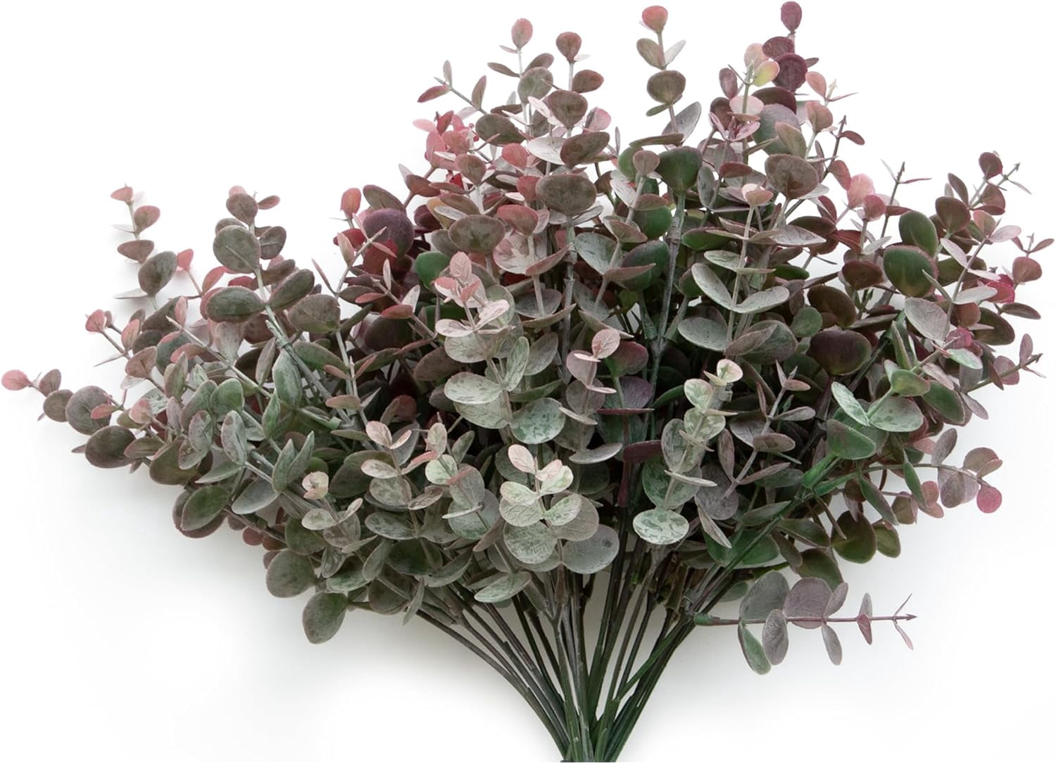Bybiment 5 Bundles Artificial Eucalyptus, Faux Greenery Fake Dust ...