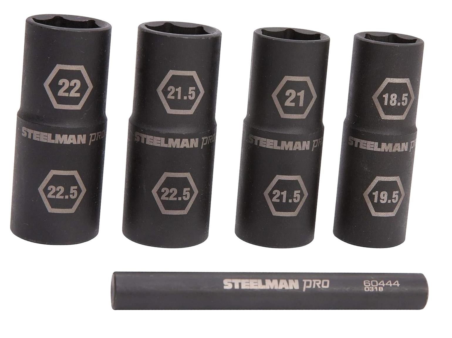 Bybiment 5-Piece 1/2-Inch Drive Metric 6-Point Slim Profile Impact Flip ...