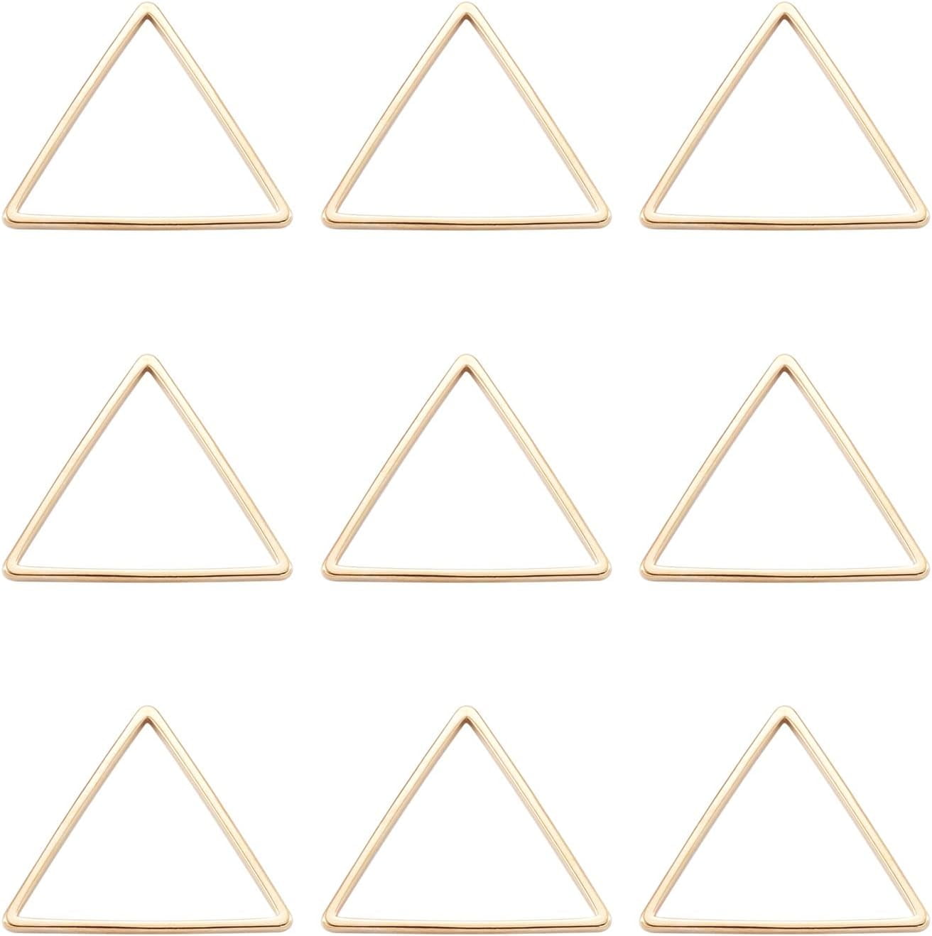 Bybiment 50 Pieces Triangle Open Bezel Charms Connectors Light ...