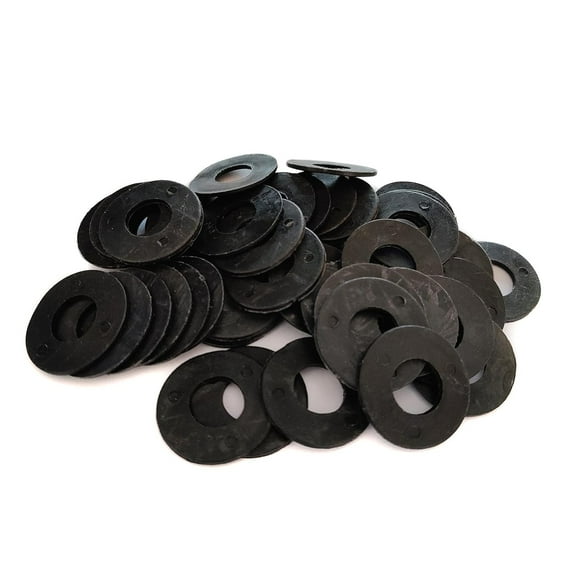 Bybiment 50Pcs Nylon Plastic Round Flat Washer Gasket Spacer Fastener ...