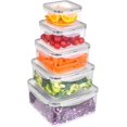 Bybiment 5pc Containers with , Airtight Leakproof Plastic Meal Prep ...