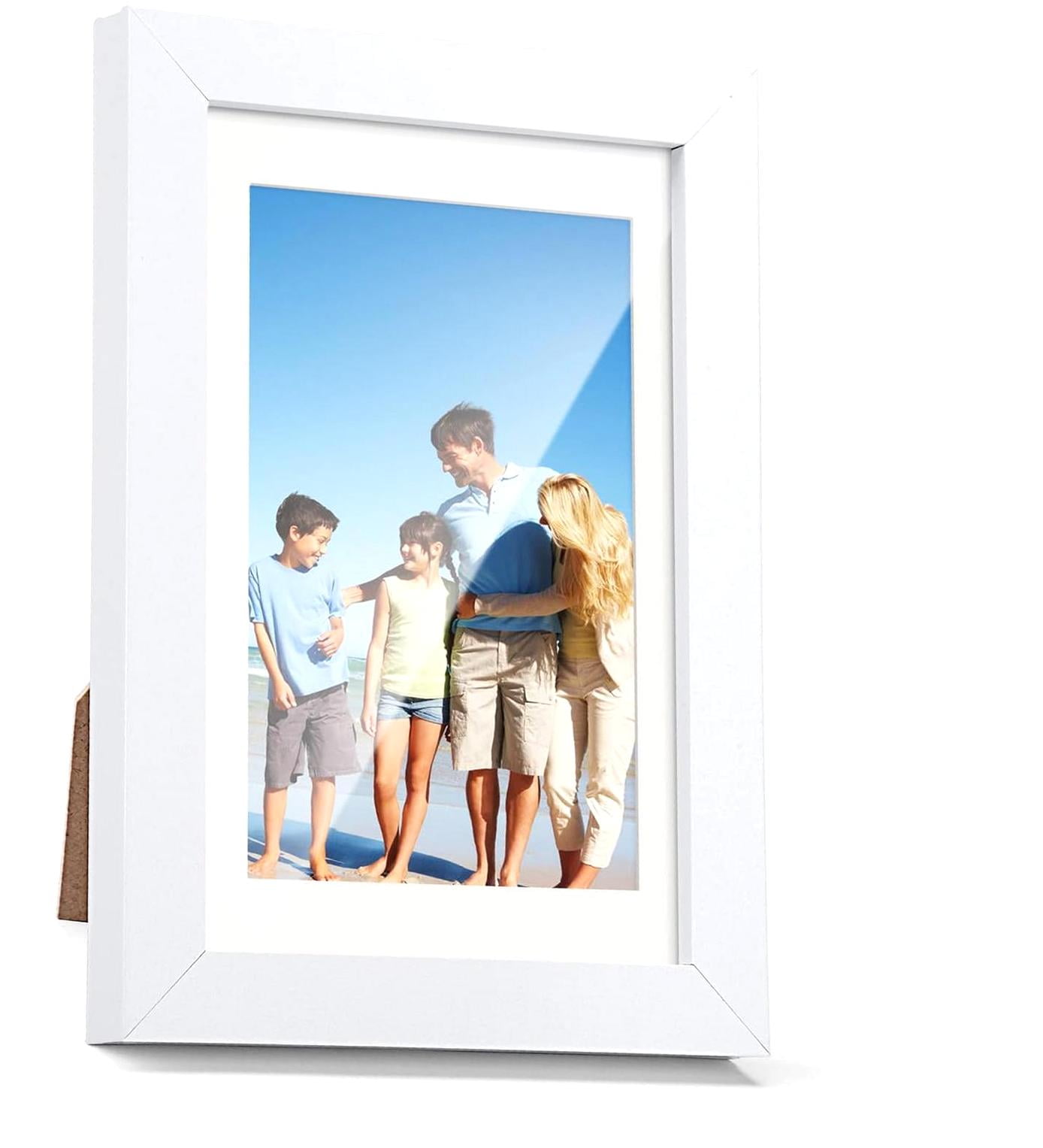 Bybiment 5x7 Picture Frame White Displays 4x6 Photo Frame with Mat or ...