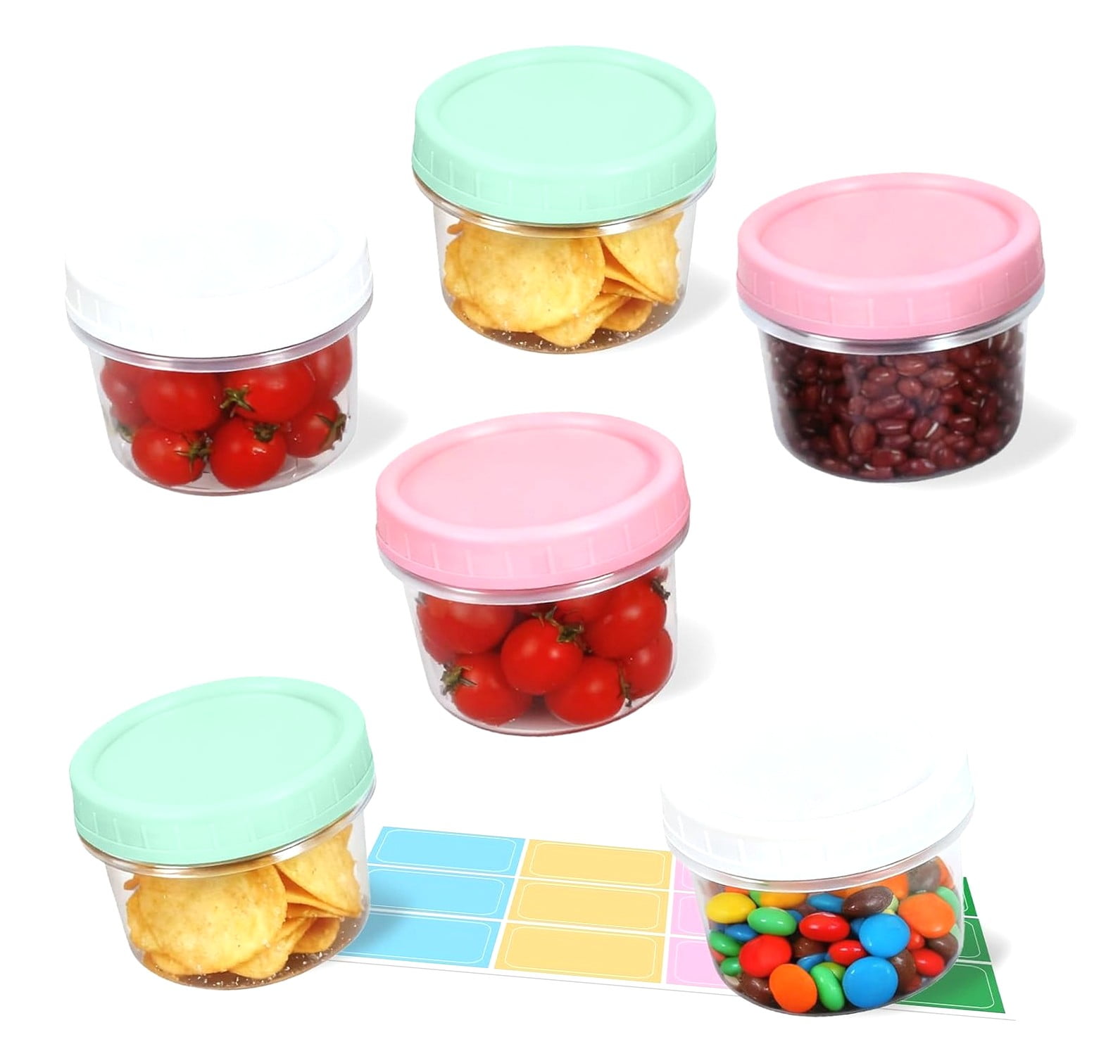 Bybiment 6.8oz 6-Pack Small Food Containers with Salad Dressing ...