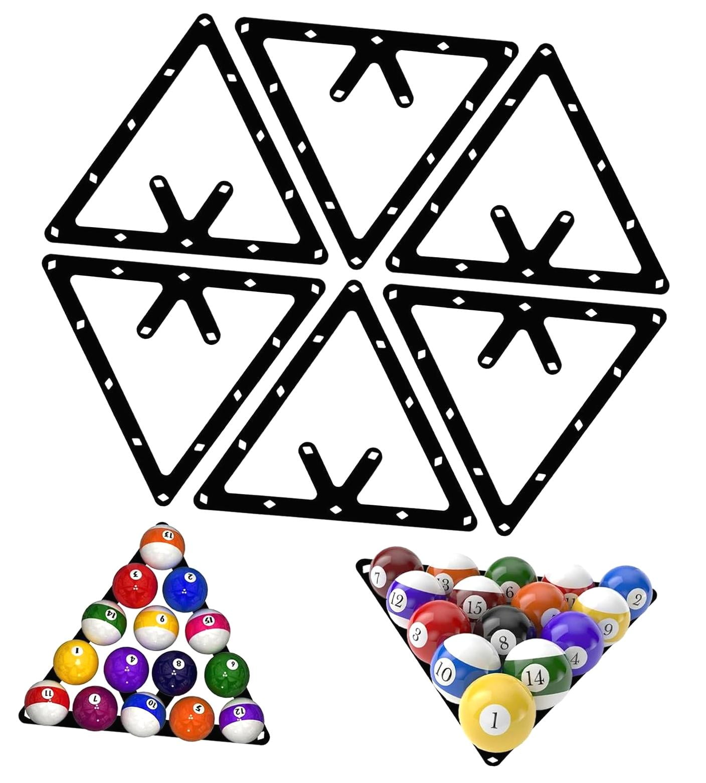 Bybiment 6 Piece Billiard Triangle Rack Set, Pool Positioning Holders ...