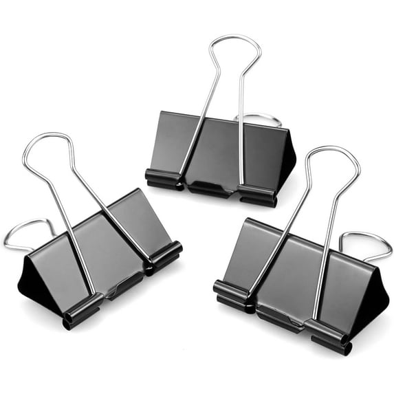 Bybiment 60 Pack Large Binder Clips 1.6 Inch Binder Paper Clip Big ...
