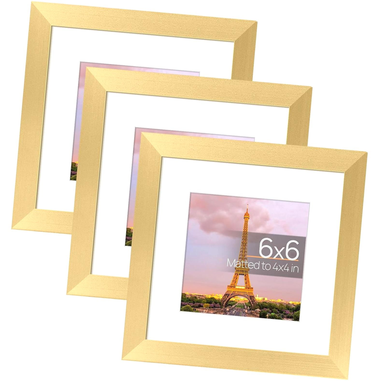 Bybiment 6x6 Picture Frame Collection of 3, Crafted from High Clarity ...
