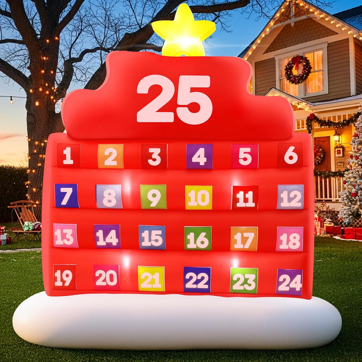 Bybiment 7 FT Christmas Advent Calendar Inflatables, Christmas ...