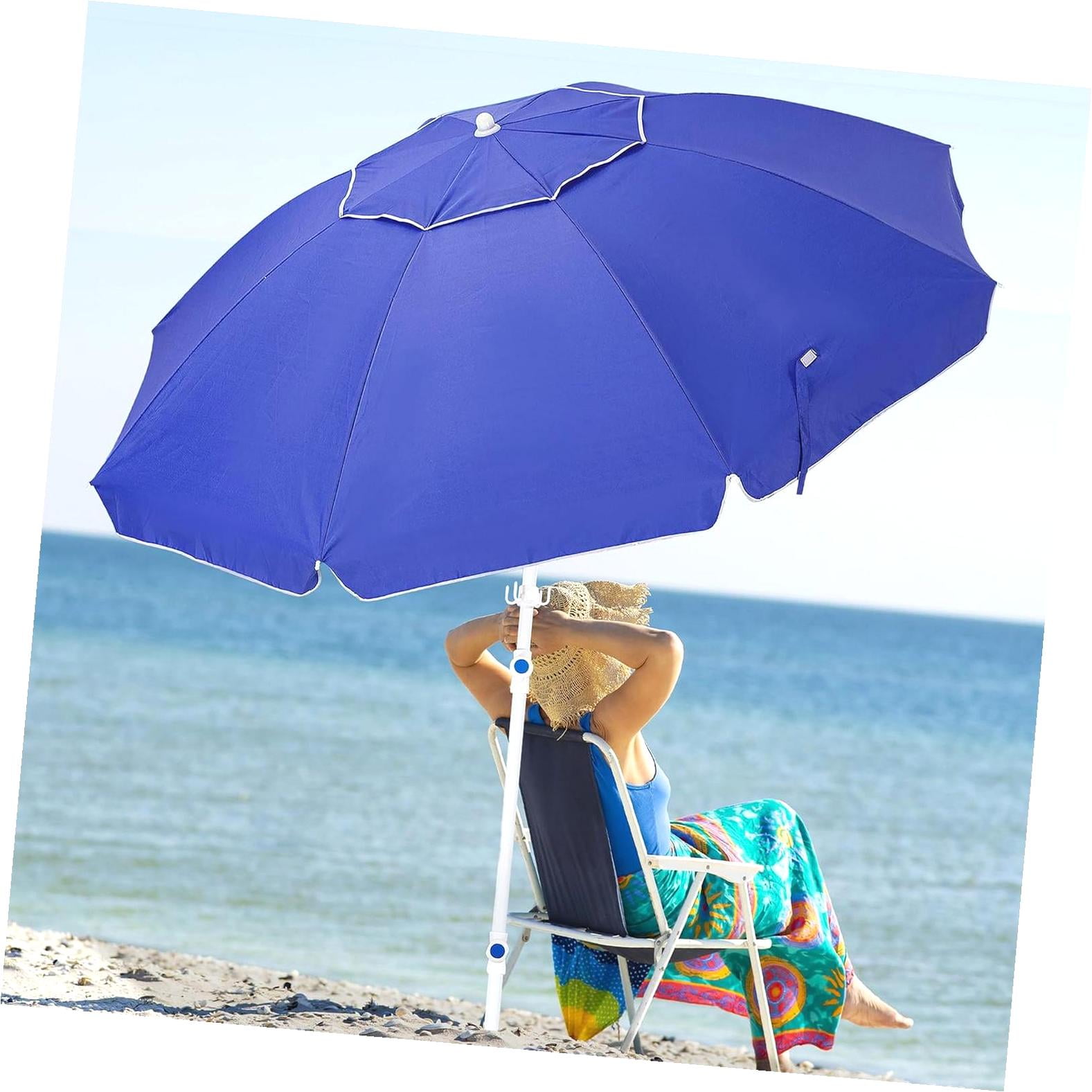 Bybiment 8.5FT Sand- Portable Umbrella with Fiberglass Ribs, Push ...