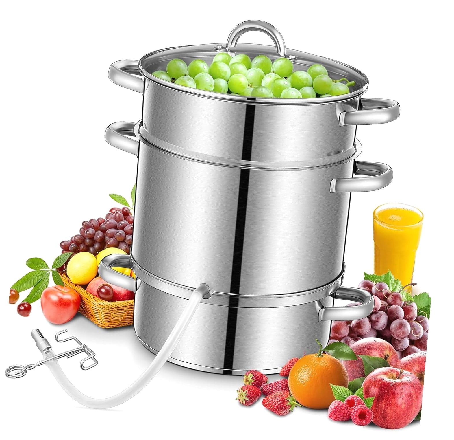 Bybiment 8.5Qt Extractor, Steel Juicer for Canning Fruit Vegetables ...
