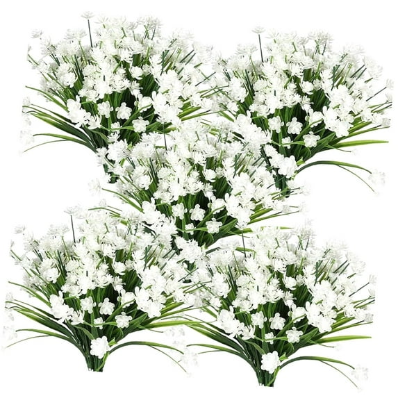 Bybiment, 8 Bundles Fake UV Resistant Greenery Faux Shrubs for Indoor ...