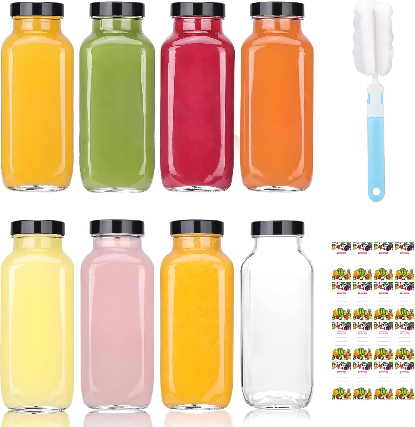 Bybiment 8 Pack 8 oz Bottles with Labels, Travel Storage Containers ...