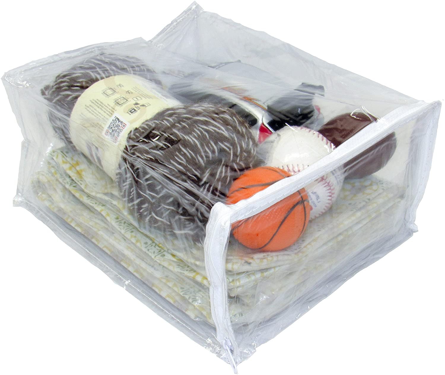 Bybiment 8-Pack Clear Vinyl Square Storage Bags with Zippers for Closet ...