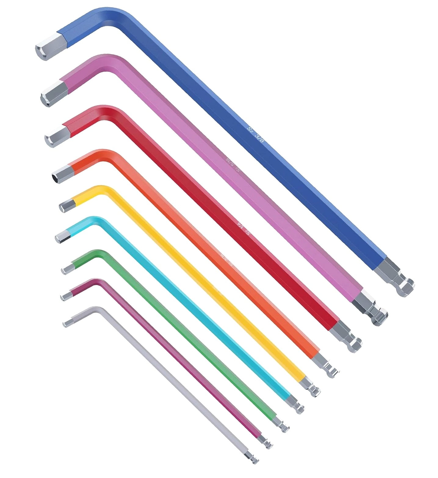 Bybiment 9-Piece End Hex Key Wrench Set, SAE Internal Hexagonal Wrench ...
