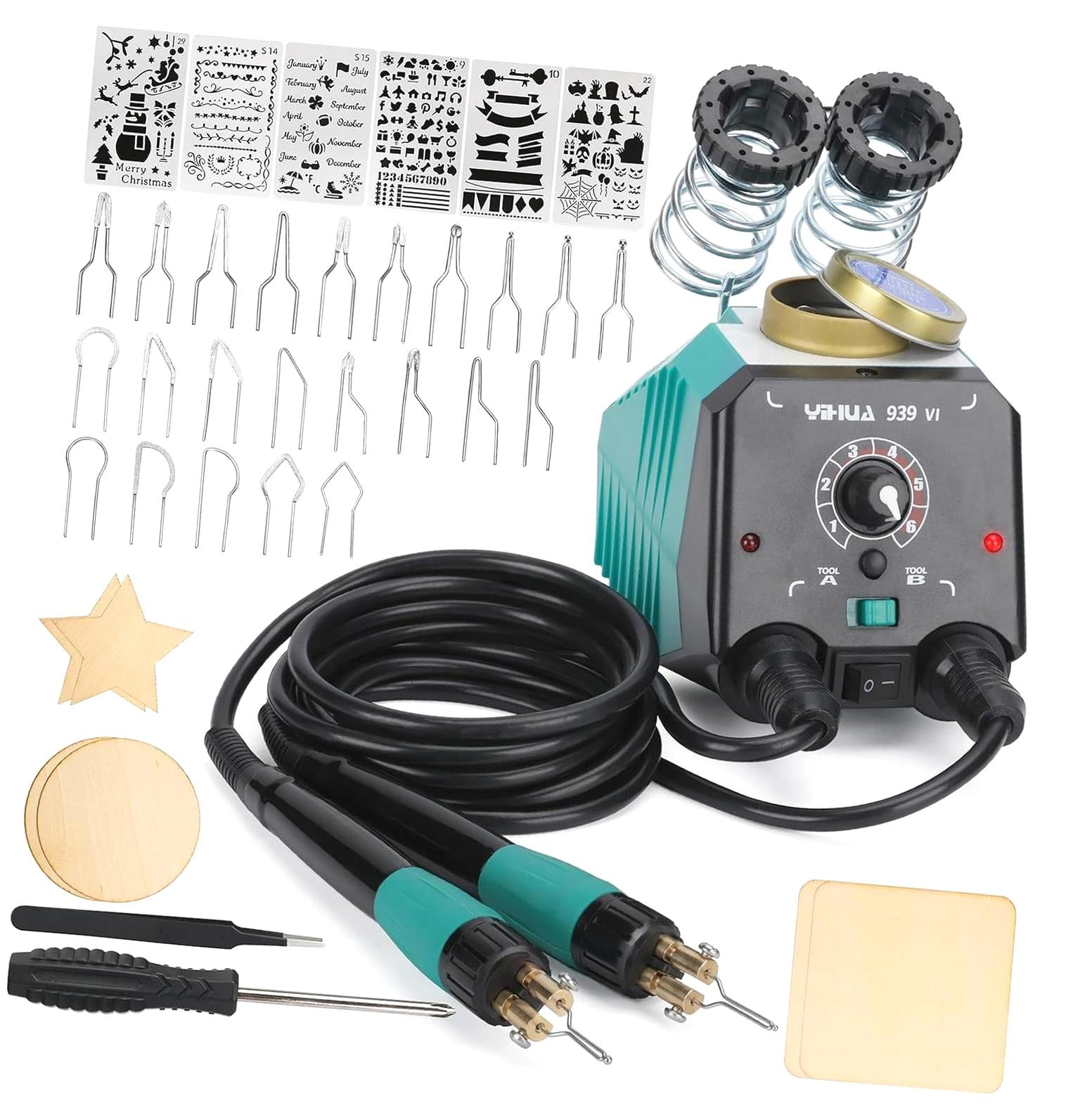 Bybiment 939-VI Dual Wood Burning Pen Wood Burning Kit with 23 Wire Nib ...