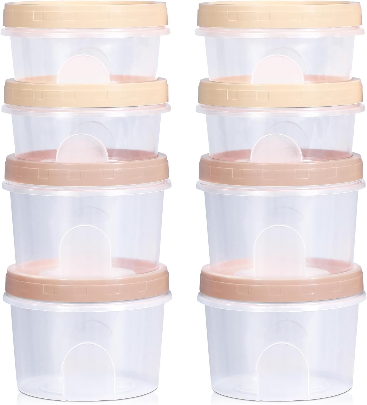 Bybiment ASEVAT10oz+16oz Round Plastic Storage Containers With Kitchen ...