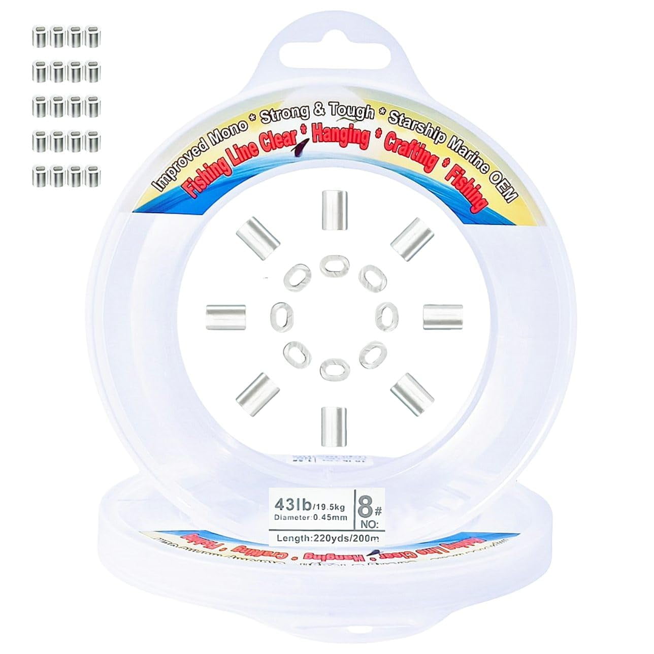 Bybiment Aboda Clear Line, Wire for Hanging Beading Crafts Crimp ...