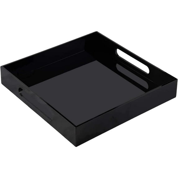 Bybiment Acrylic Ottoman Tray with Handles Remote Control Valet Tray ...