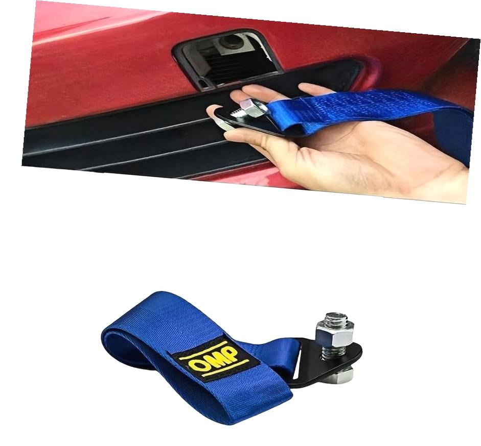 Bybiment Adjustable Nylon Tow Strap with Screw Eye, Front Bumper ...