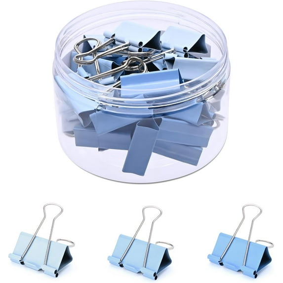 Bybiment Aesthetic Binder Clips, 24 Pcs 1.26 Inches Small Metal Binder ...