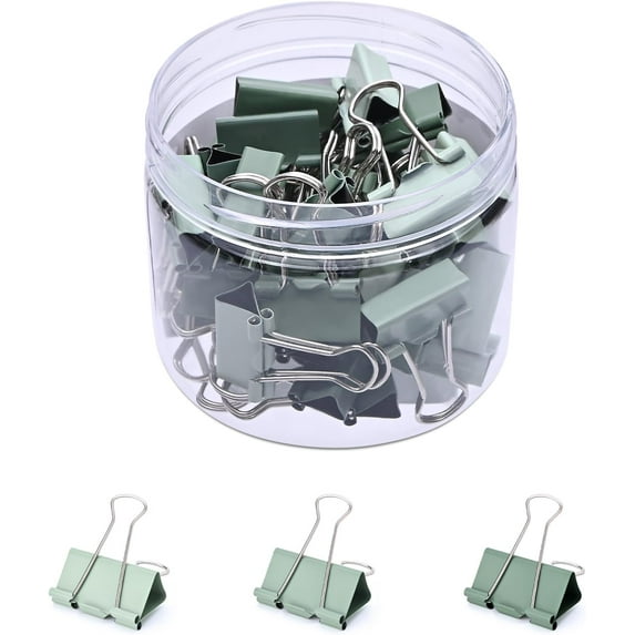 Bybiment Aesthetic Binder Clips, 40 Pcs 0.75 Inches Small Metal Binder ...