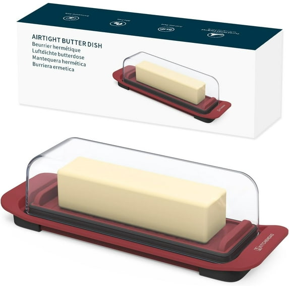 Bybiment Airtight Butter Dish with Lid for Countertop and Refrigerator ...