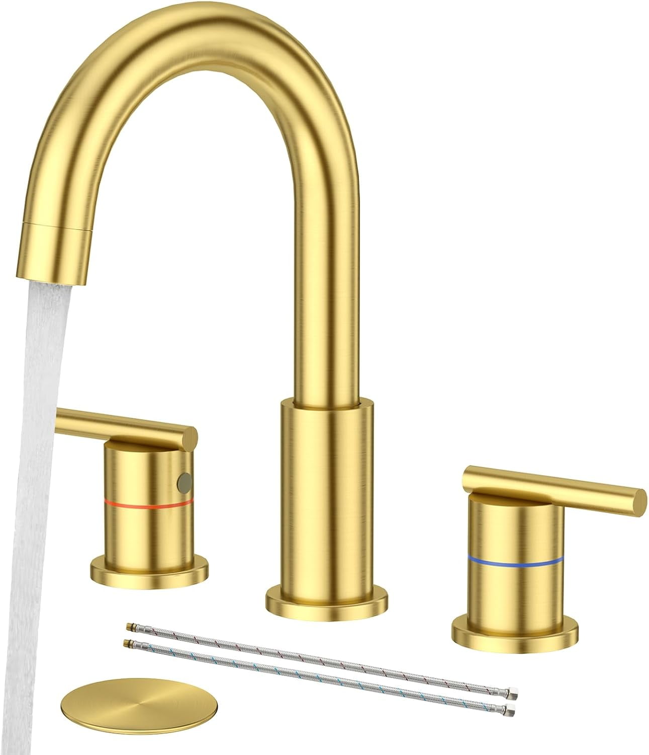 Bybiment Bathroom, Bathroom Faucets 3 Hole, 8 Inch Widespread Bathroom ...