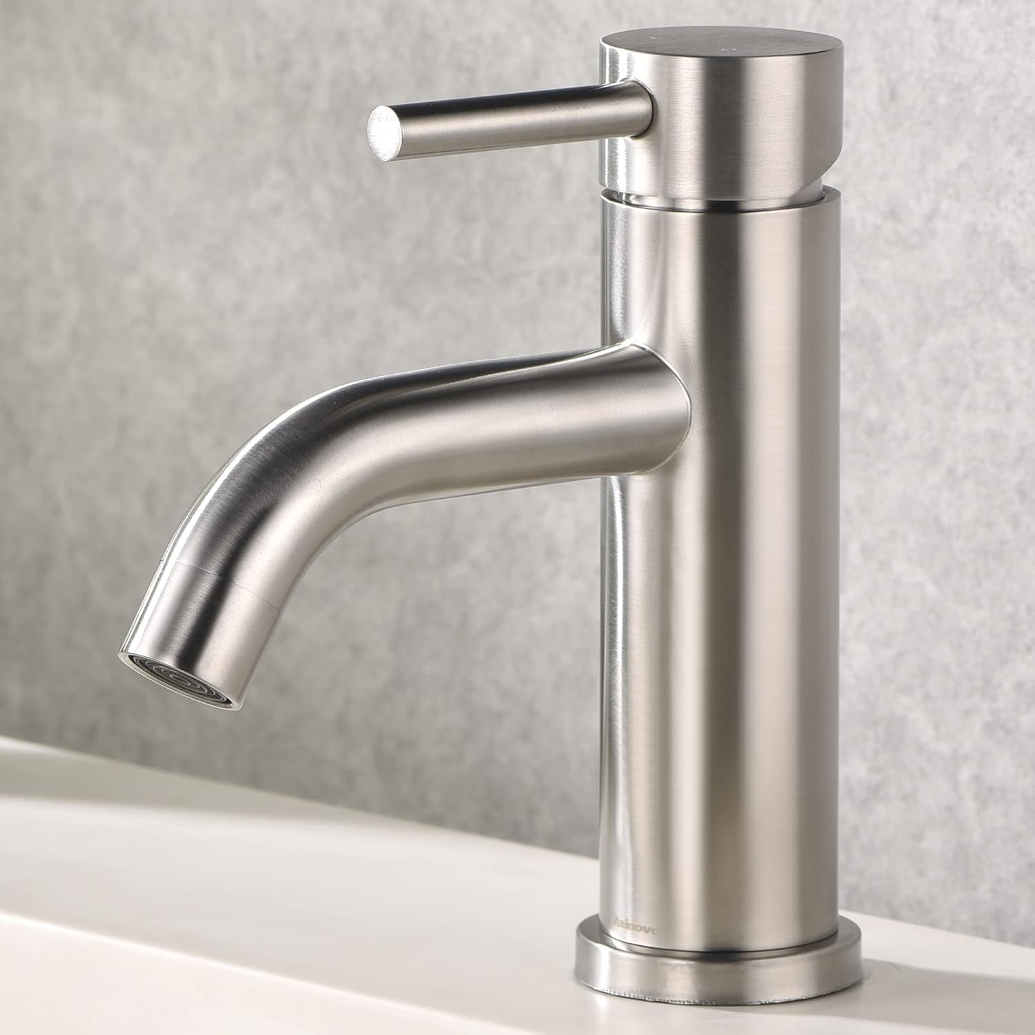 Bybiment Bathroom Brushed Nickel, Single Hole Bathroom Sink Steel ...