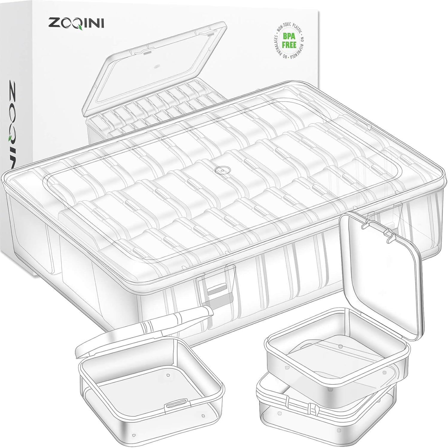 Bybiment Bead Organizer, 30 Pieces Small Clear Plastic Bead Storage ...