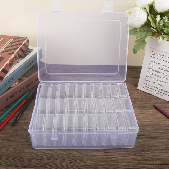 Bybiment Bead Organizer Box, 60Pcs Small Clear Plastic Bead Storage ...