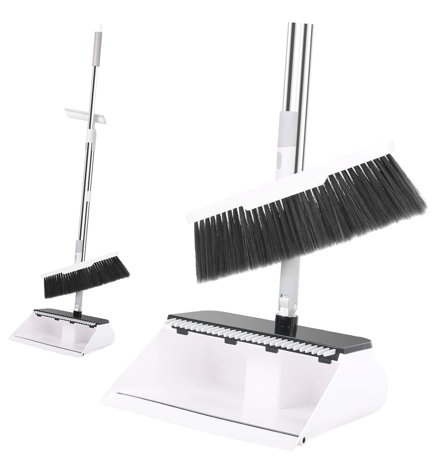 Bybiment Broom and Dustpan Combination Set with 33" Long Handle for Kitchen, Room, Office, Lobby ...