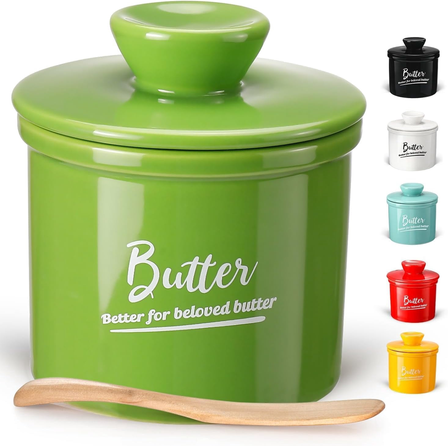 Bybiment Butter Crock with Water, Ceramic Butter Crock for Storage ...