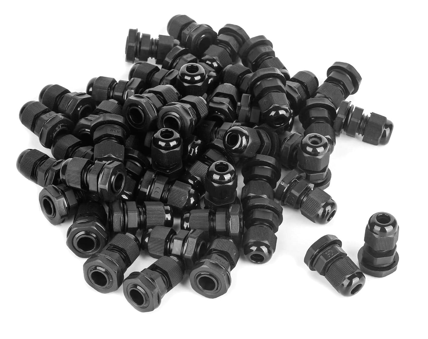 Bybiment Cable Gland 100 Pack PG13.5 6-12mm Nylon Cable Glands Joints ...