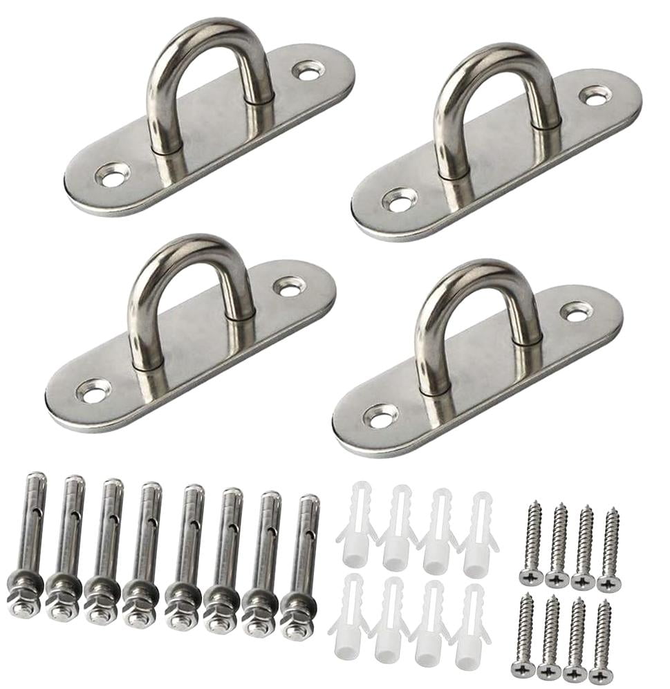 Bybiment Ceiling Mount Hook Set - 4 Pack Steel Hanging Loops for Yoga ...