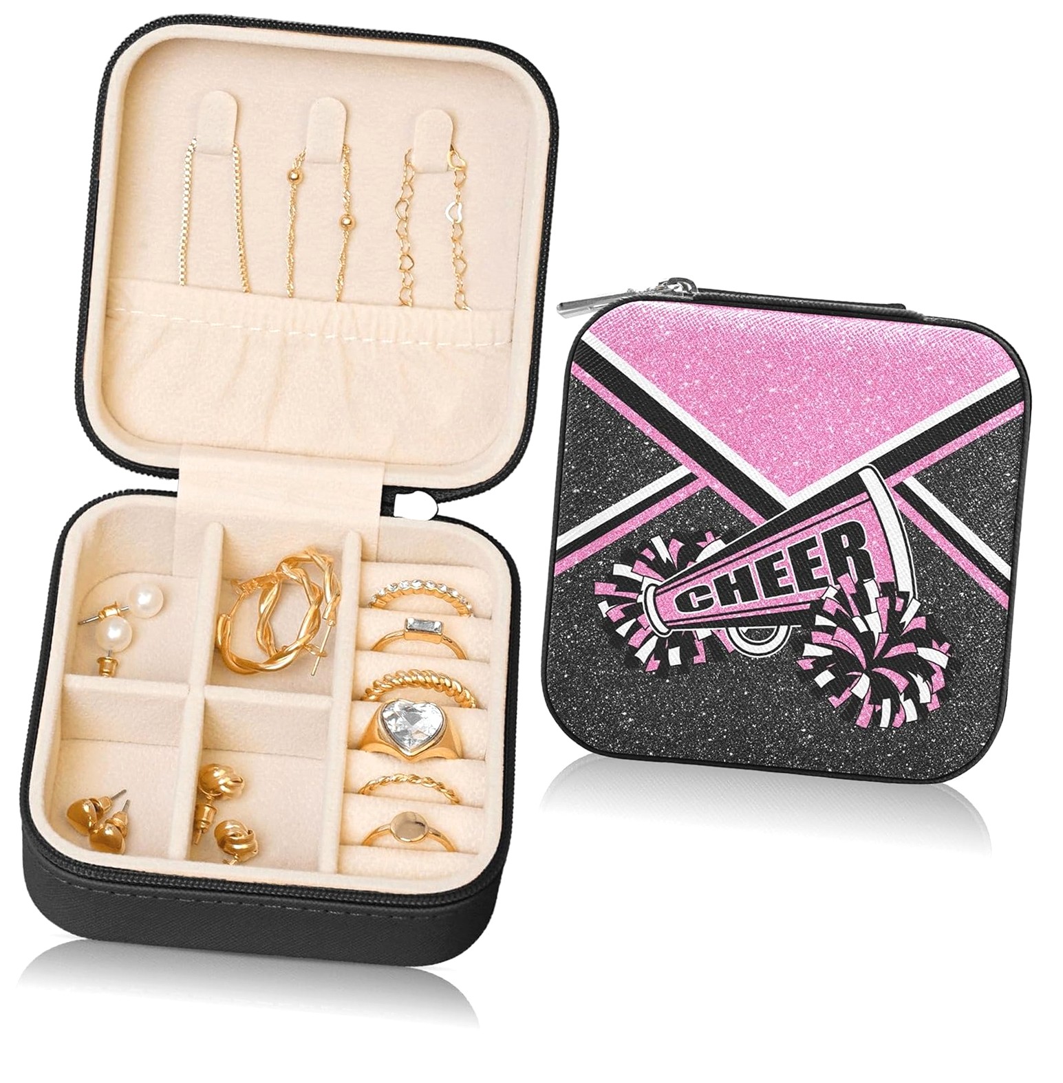 Bybiment Cheerleader Travel Jewelry Case, Travel Jewelry Box for ...